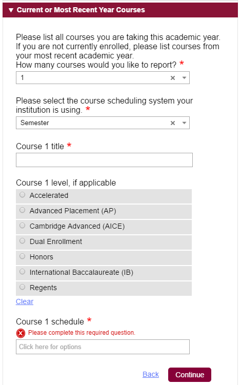 A Guide to the Education Section of the Common App